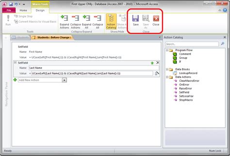 first letter uppercase only access tables vba and vb tutorials education and programming