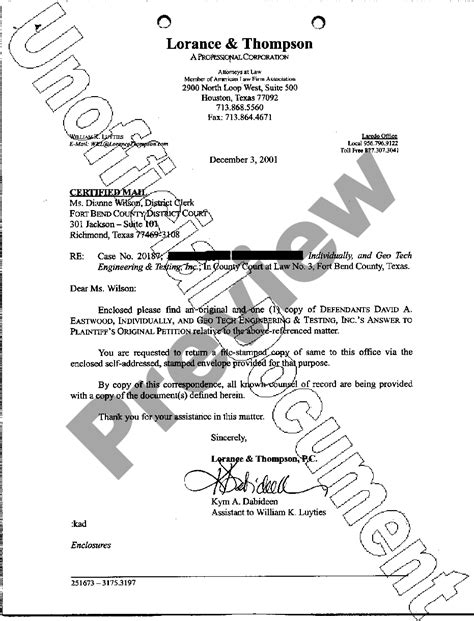 Texas Defendant S Answer US Legal Forms