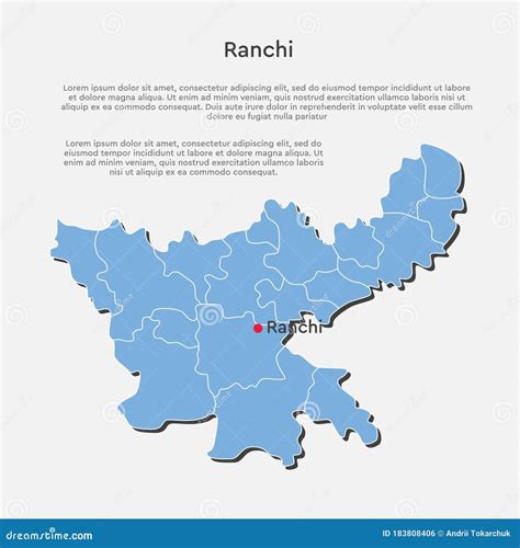 Province India Country Map Jharkhand Info Graphic Stock Vector