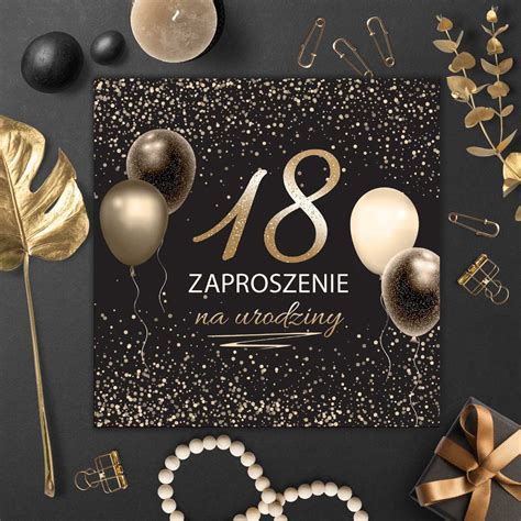 Zaproszenia na 18 Urodziny osiemnastkę Koperta B22 probitus pl