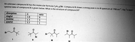 SOLVED An Unknown Compound X Has The Molecular Formula C7H13OBr The