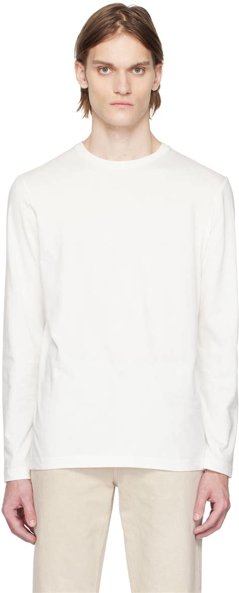 The Row White Leon Long Sleeve T Shirt SSENSE