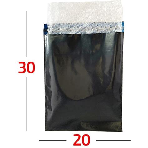 50 Envelope Plástico de Segurança 20x30 Cinza Bolha Para Envios