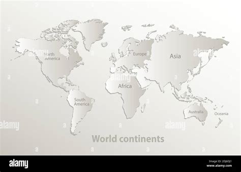 Carte des continents du monde continent individuel séparé avec des