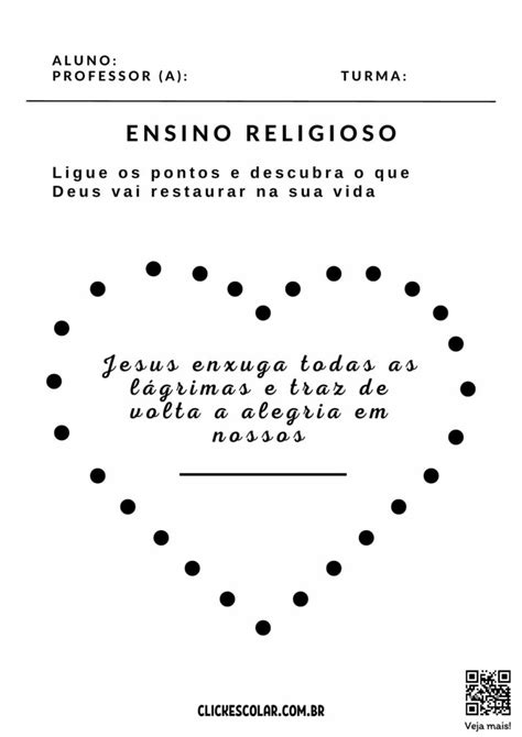 Atividade de Ensino religioso para 1º Ano