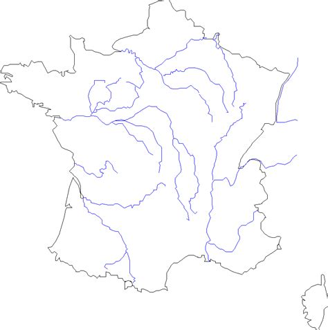 Carte De France Vierge Avec Fleuve Communauté MCMS