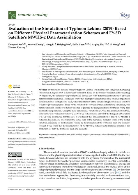 pdf evaluation of the simulation of typhoon lekima 2019 based on different physical