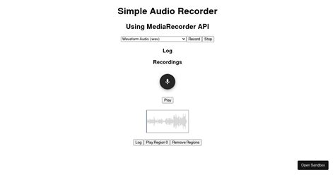 Web Audio Recorder Js Examples CodeSandbox