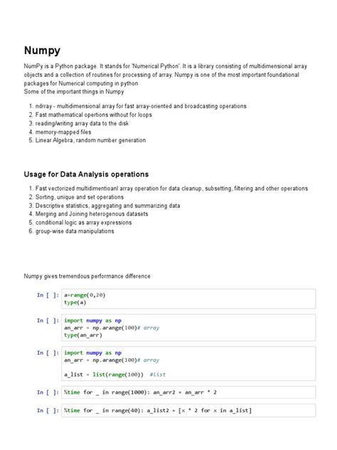 numpy usage for data analysis operations pdf integer computer science data type