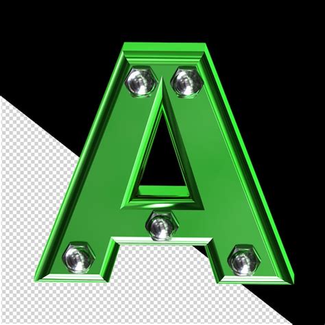 Símbolo verde parafusos letra a PSD Premium
