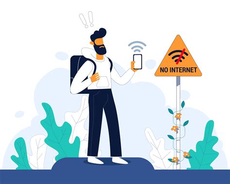 No Internet Connection Illustration Concept Vector Vector Art