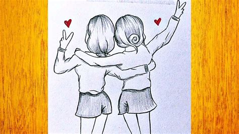 Como Dibujar Mejores Amigas Como Dibujar Dos Hermanas Paso A Paso