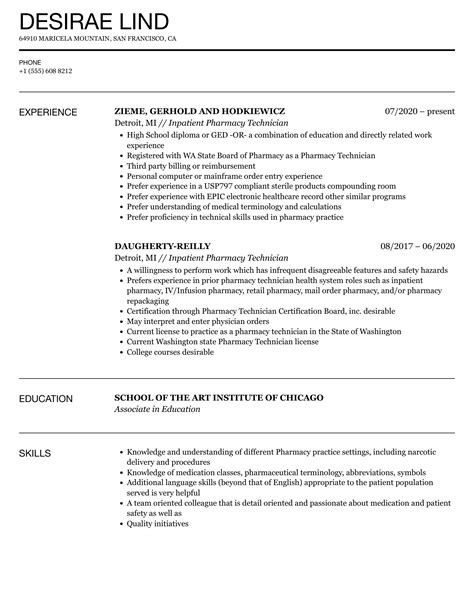 Pharmacy Technician Job Description For Resume Uolitudeupf