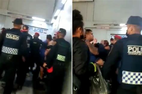 VIDEO Captan riña entre policías y usuarios en Metro San Antonio Abad
