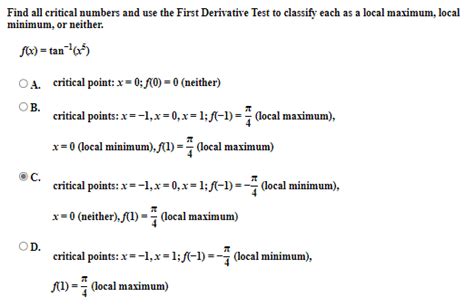 solved find all critical numbers and use the first