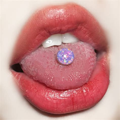 Shiny Tongue Stud Sweet Tongue Ring Tongue Piercing Titanium Steel