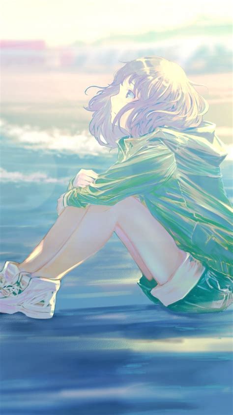 Sea Shore Anime Girl Art 720x1280 Wallpaper Anime Chibi Ästhetischer Anime Chica Anime