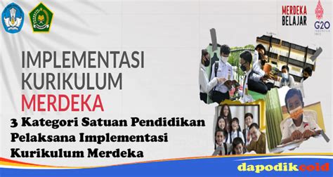 Kategori Satuan Pendidikan Pelaksana Implementasi Kurikulum Merdeka