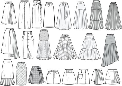 Skirt Drawing Sketches Easy In Technical Drawing Fashion