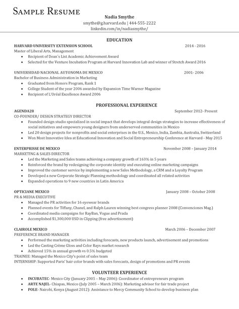 Harvard Cv Template Word