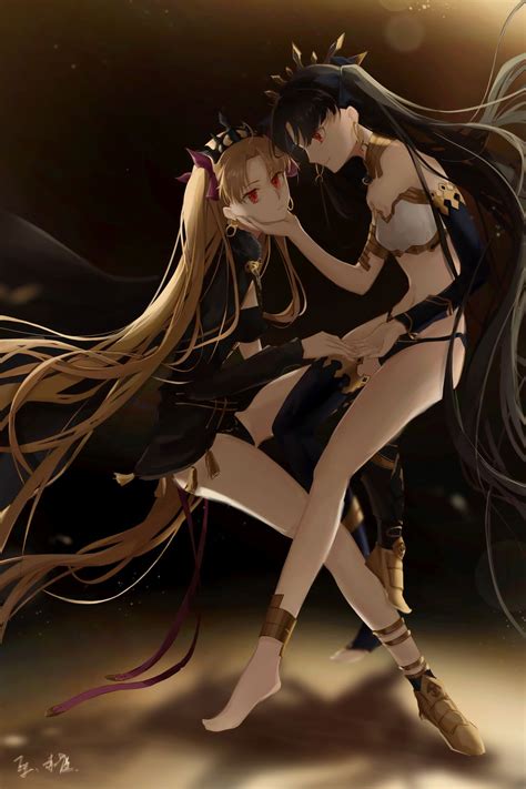 Wallpaper Anime Girls Fate Series Fate Grand Order Twins Twintails Long Hair Ereshkigal