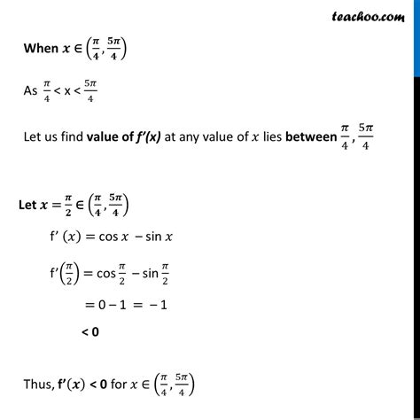 example 13 find intervals where f x sin x cos x is