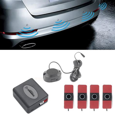Car Parking Sensor Set Led Lcd Buzzer Flat Reverse Display Parking