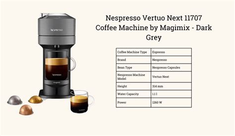 Nespresso Vertuo Next 11707 Coffee Machine By Magimix Dark Grey