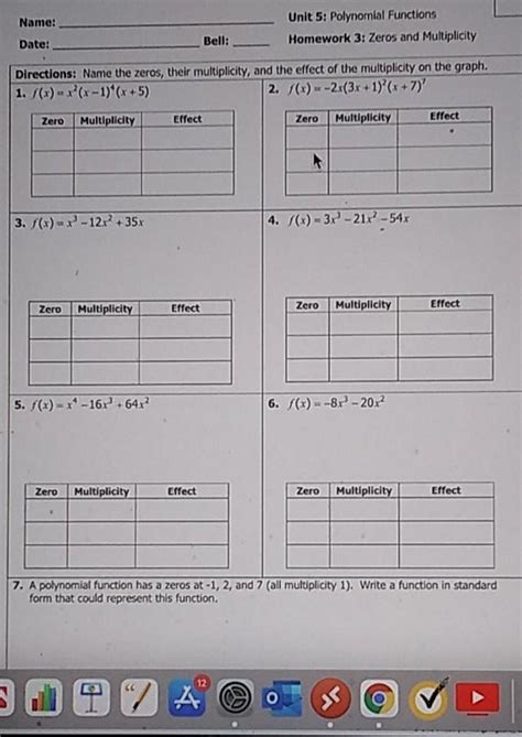 solved name unit 5 polynomial functions homework 3 zeros