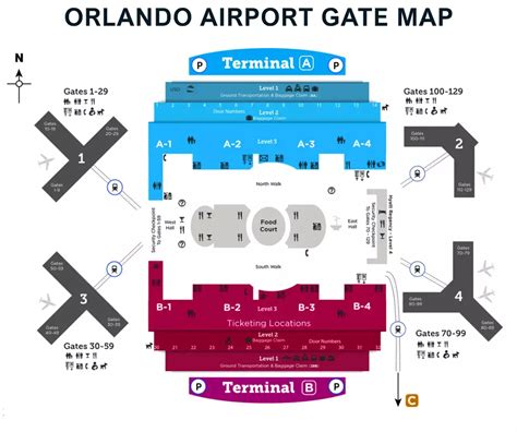 Mco Orlando Airport Map Fayre Jenilee