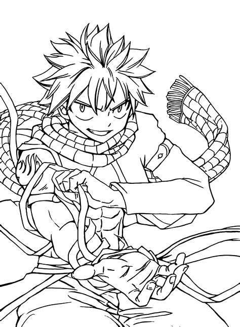 Natsu Dragneel Cool Coloring Page Free Printable Coloring Pages