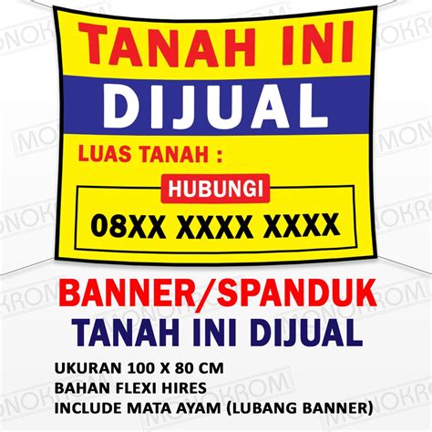 Jual BANNER SPANDUK TANAH INI DIJUAL Shopee Indonesia