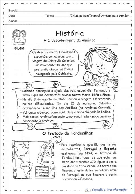 Atividades De Hist Ria Ano Educa O E Transforma O