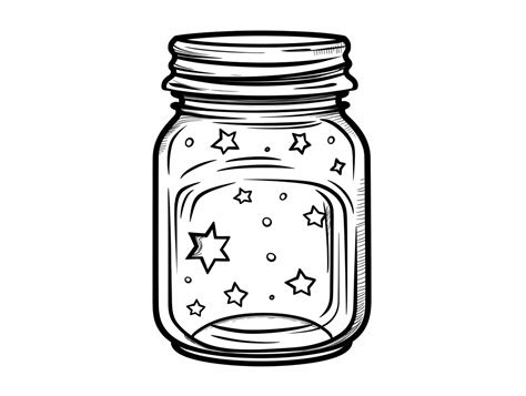 Whimsical Mason Jar Coloring Activity Coloring Page