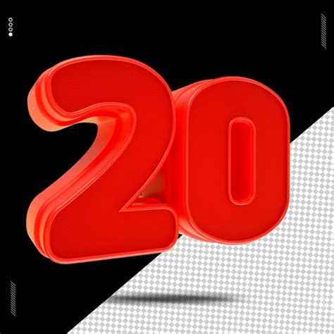 Premium PSD 3d Render Number Font Red