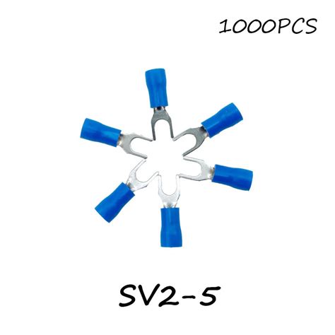 Sv Pcs Pack Blue Insulated Spade Terminal Block Connector