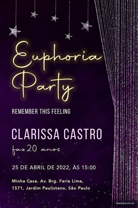 43 Modelos De Convite De Euphoria Modelos De Convite Disco Birthday