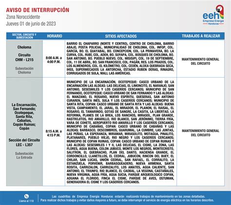 Cortes De Energ A El Ctrica Programados Para Este Jueves De Junio En