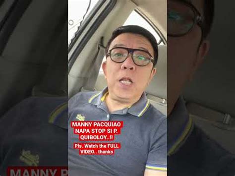 Manny Pacquiao Napa STOP Si Pastor Quiboloy YouTube