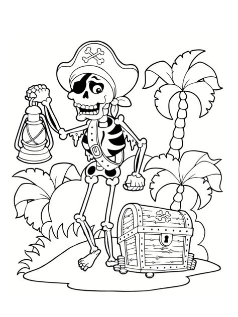 Coloriage Squelette Pirate télécharger et imprimer gratuit sur