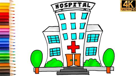 APRENDER A DIBUJAR HOSPITAL FACIL COMO DIBUJAR UN HOSPITAL KAWAII