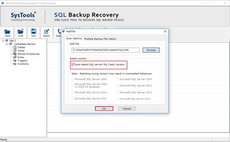 know how to attach bak file in sql server 2014 16 17 19