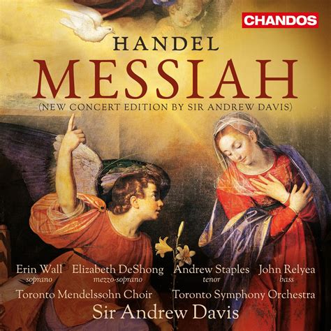Handel Messiah Album By Sir Andrew Davis Toronto Symphony