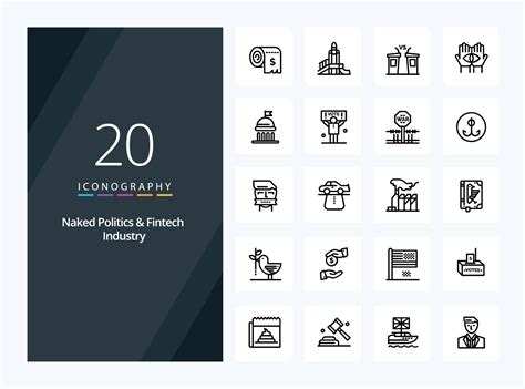 20 iconos de contorno de la industria fintech y la política desnuda