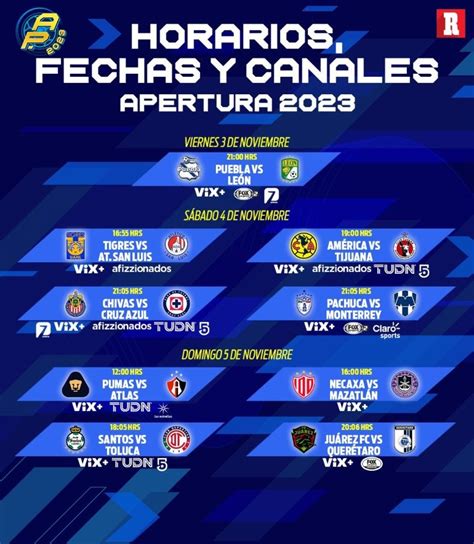 Liga Mx Fechas Horarios Y Canales Para Ver La Jornada Del Apertura