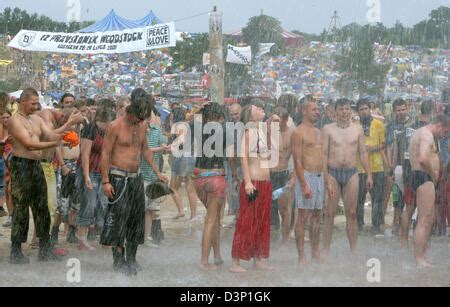 Visitors To The Przystanek Woodstock Open Air Festival Get A Shower