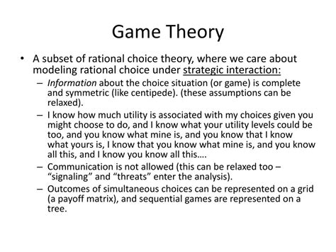 Ppt Game Theory And Rationality Powerpoint Presentation Free