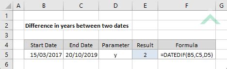 Difference In Years Between Two Dates Excel Vba