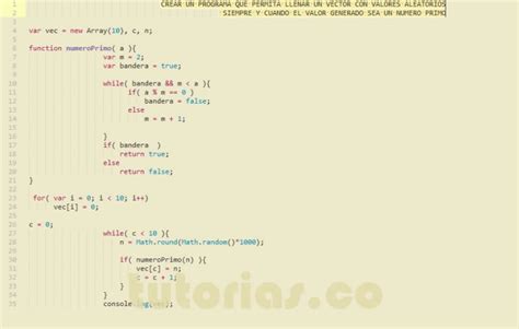 Funciones Javascript Vector Con Numeros Primos Tutorias Co