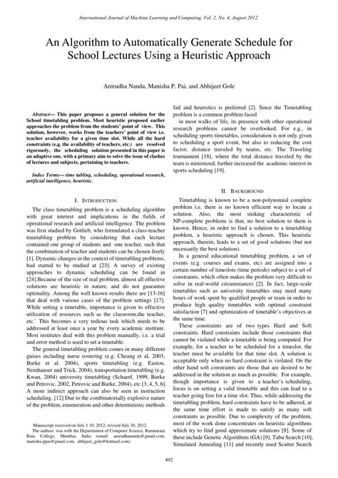 pdf an algorithm to automatically generate schedule for school lectures using a heuristic approach